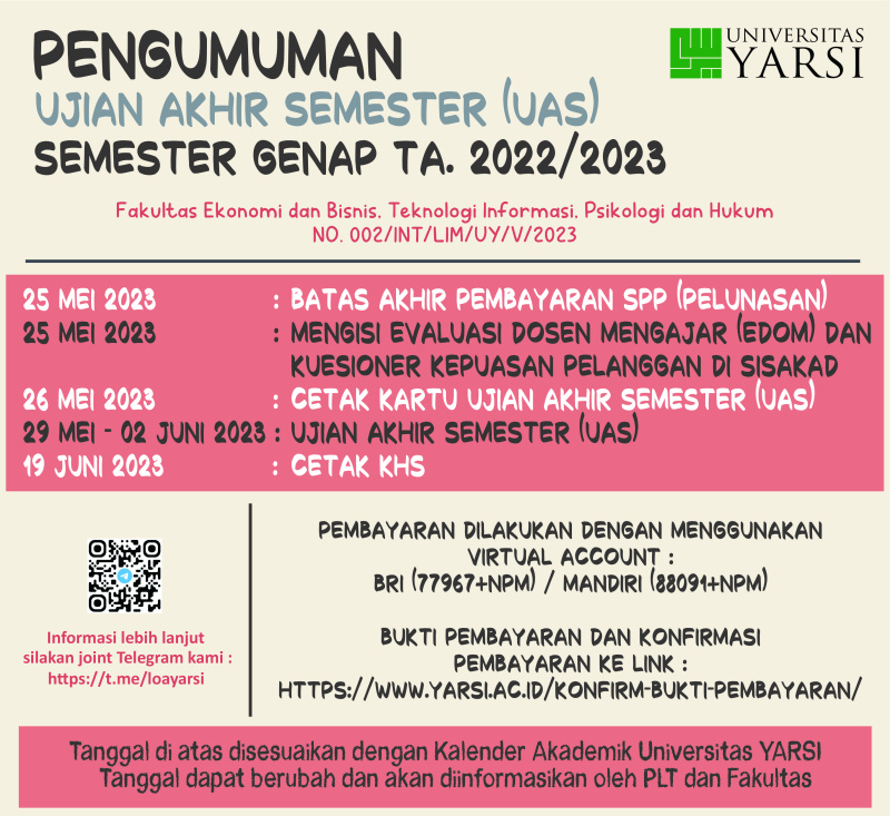 Sisfo Akademik Univ. YARSI