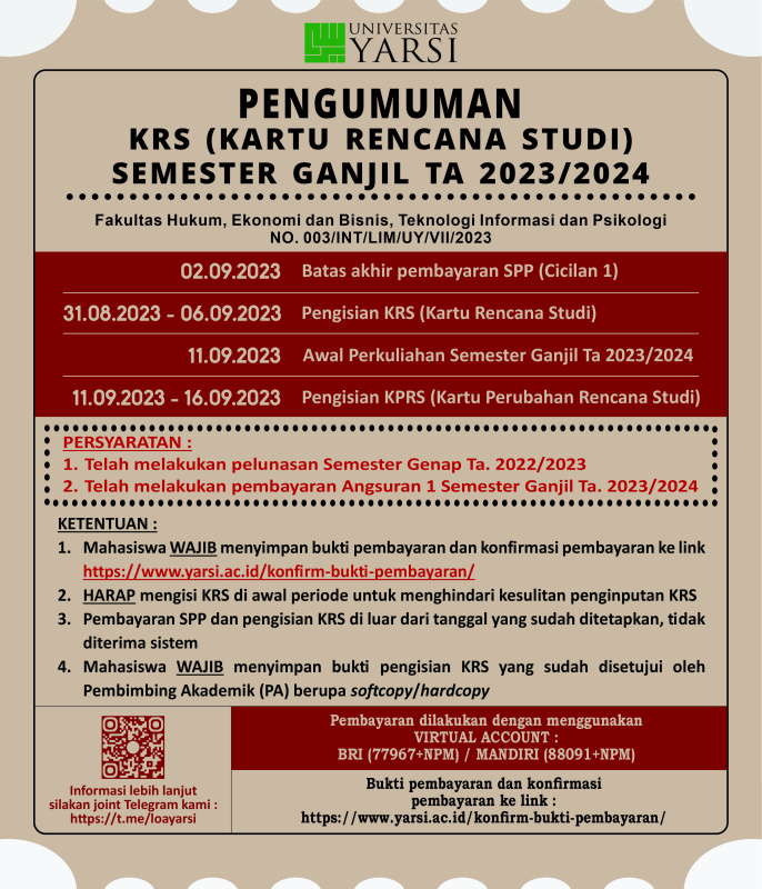 Sisfo Akademik Univ. YARSI